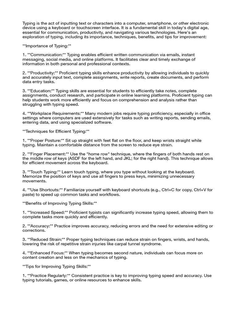 Typing Paper | PDF | Computing | Human Communication