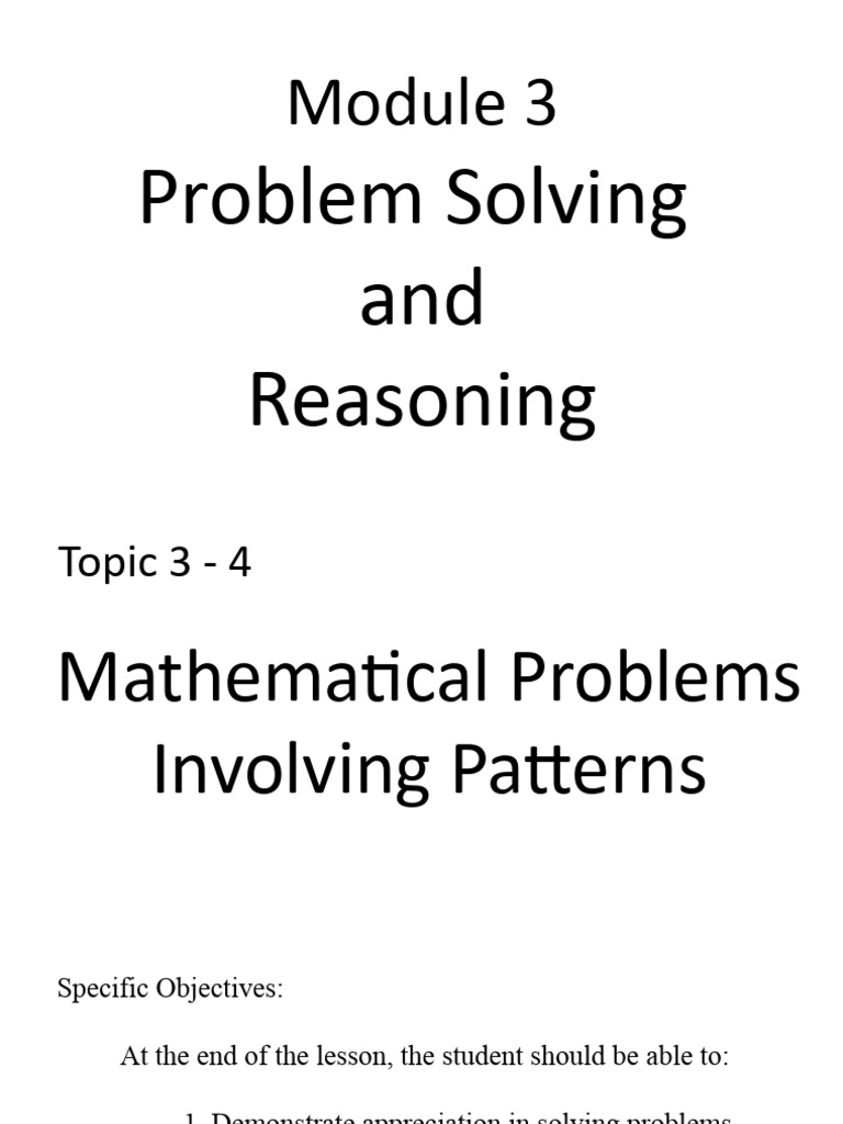 Problem Solving with Patterns | PDF | Mathematics | Reason