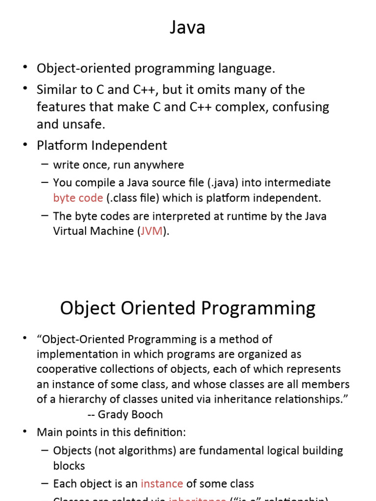 Java Intro Pdf Class Computer Programming Java Programming Language 