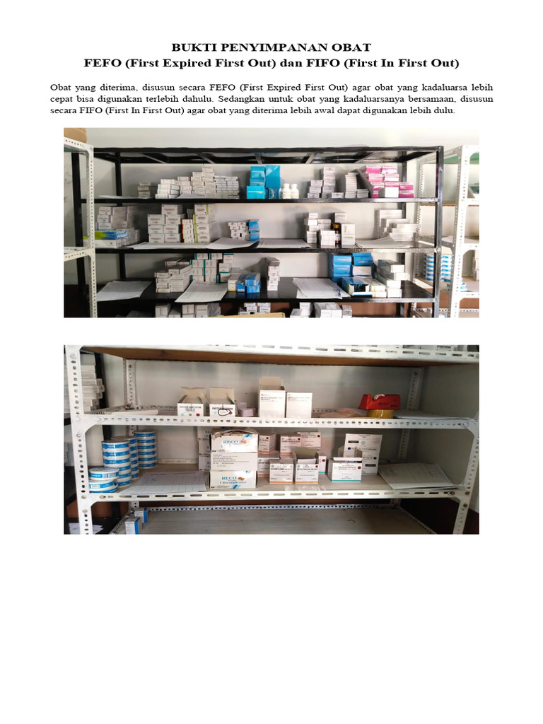 Bukti Penyimpanan Obat FIFO dan FEFO | PDF