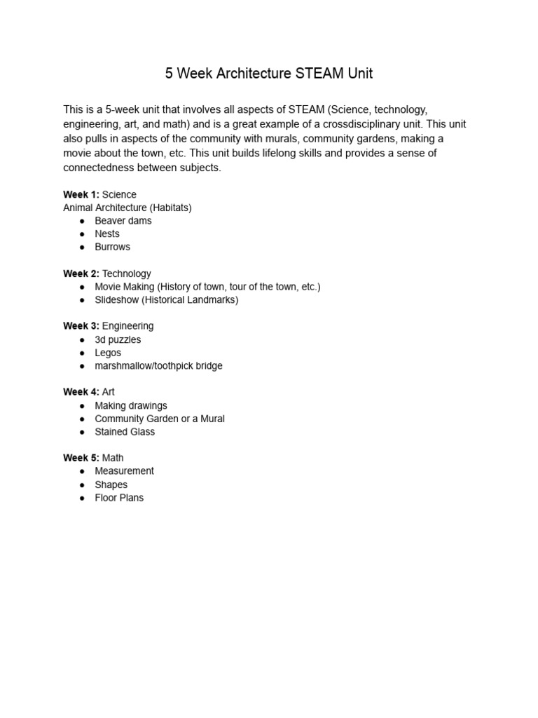 standard 7- 5 week architecture steam unit | PDF