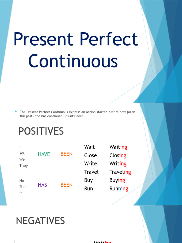 Present Perfect Continuous | PDF | Grammar | Linguistics