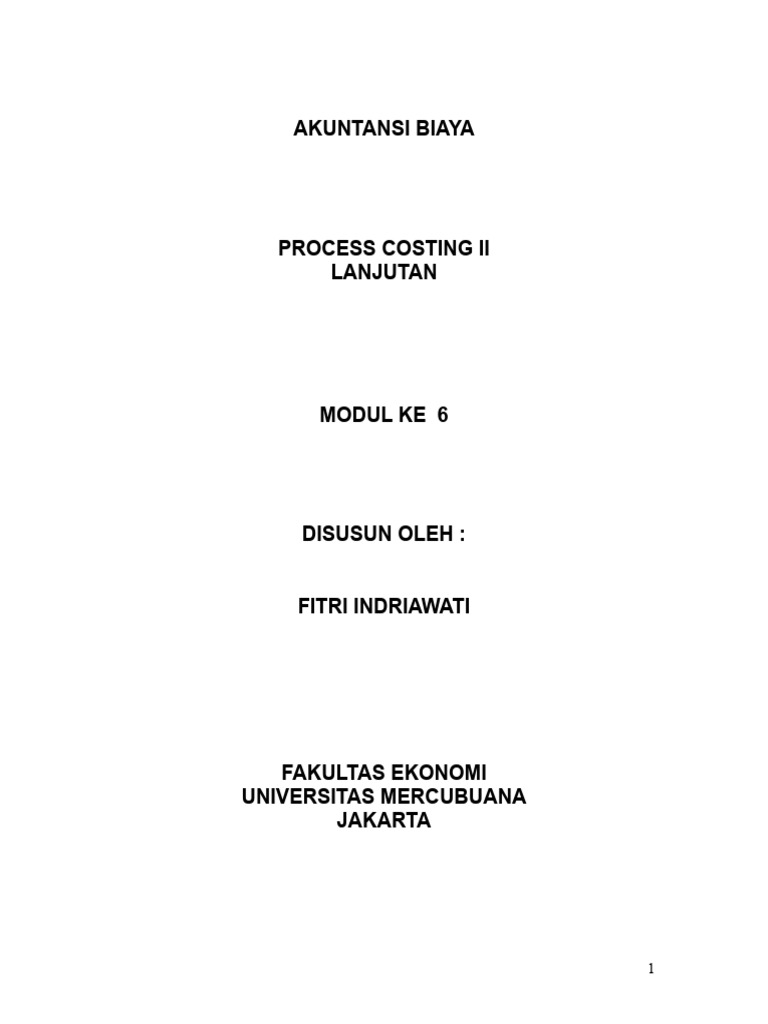 Modul AKBI 06 Process Costing2 | PDF