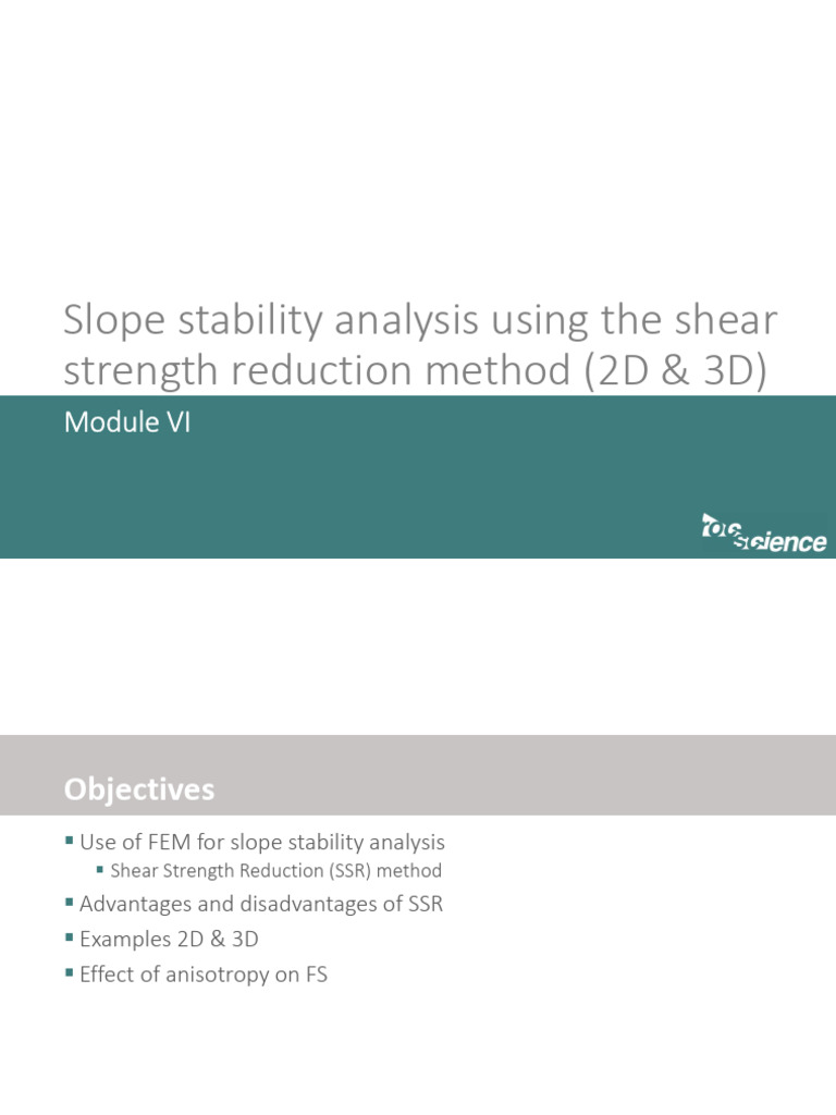 Shear Strength Reduction Method for Slope Stability | PDF | Strength Of ...