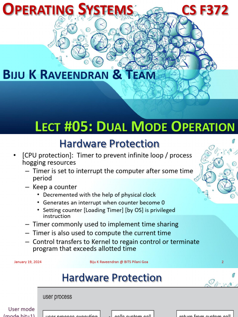 Dual Mode & Hardware Protection | PDF | Operating System | Kernel ...