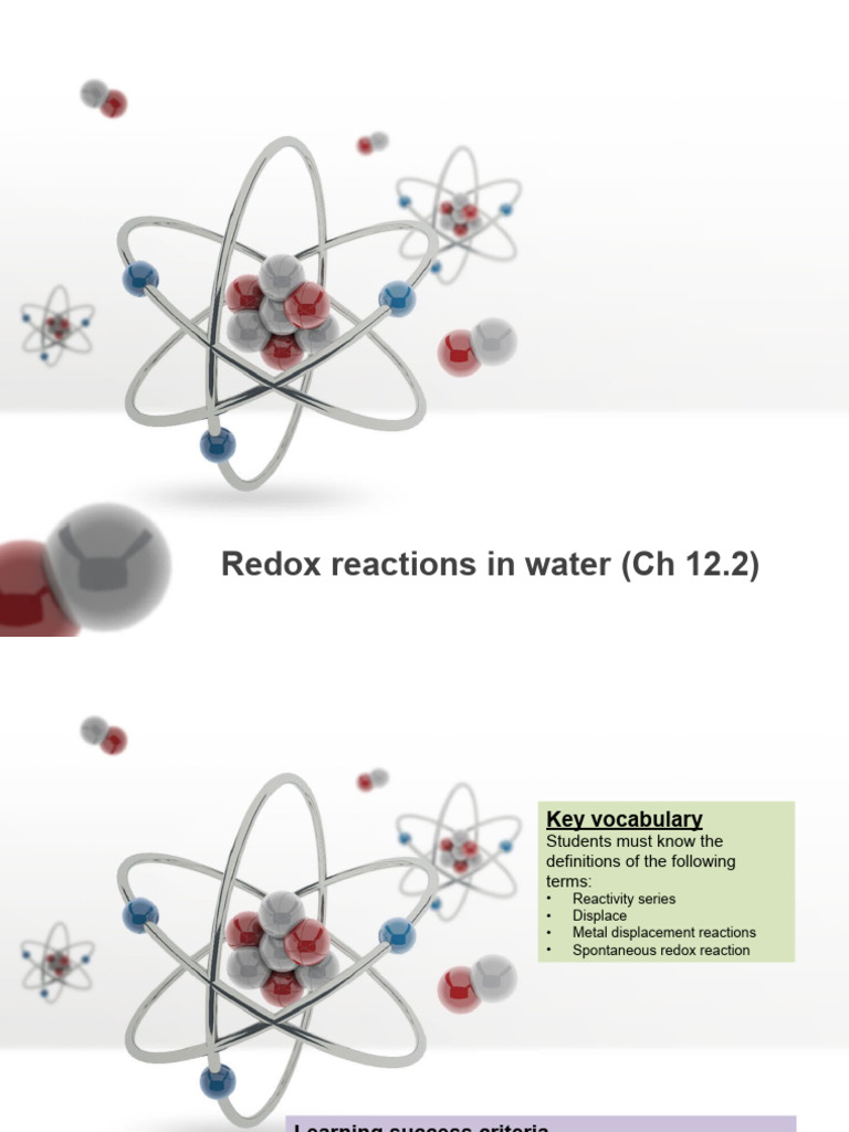 Ch12.2 Reactivity of Metals | PDF | Redox | Chemical Reactions