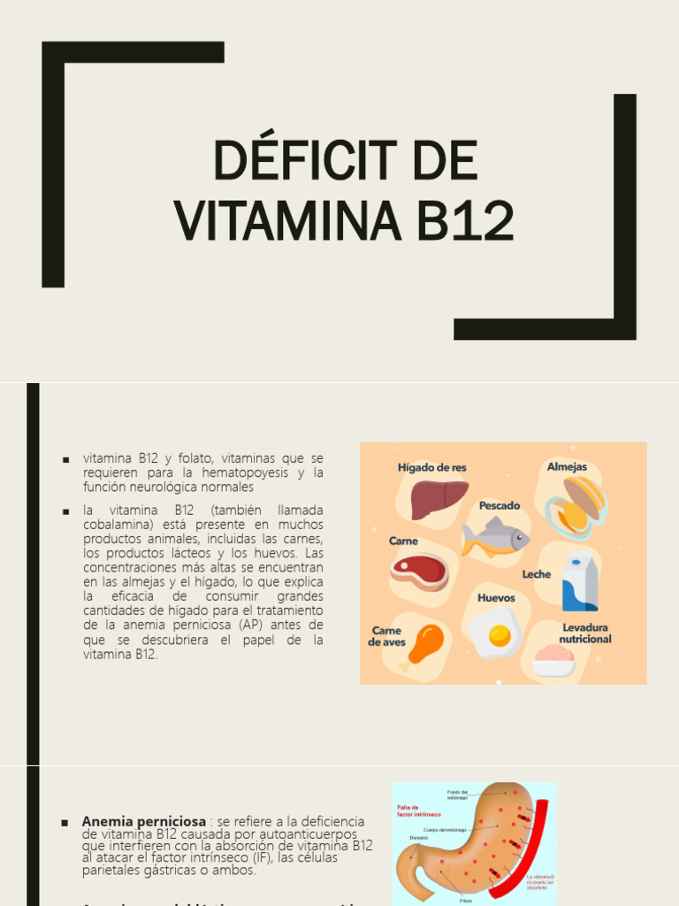 Déficit de Vitamina B12 | PDF | Vitamina B12 | Enfermedades y trastornos