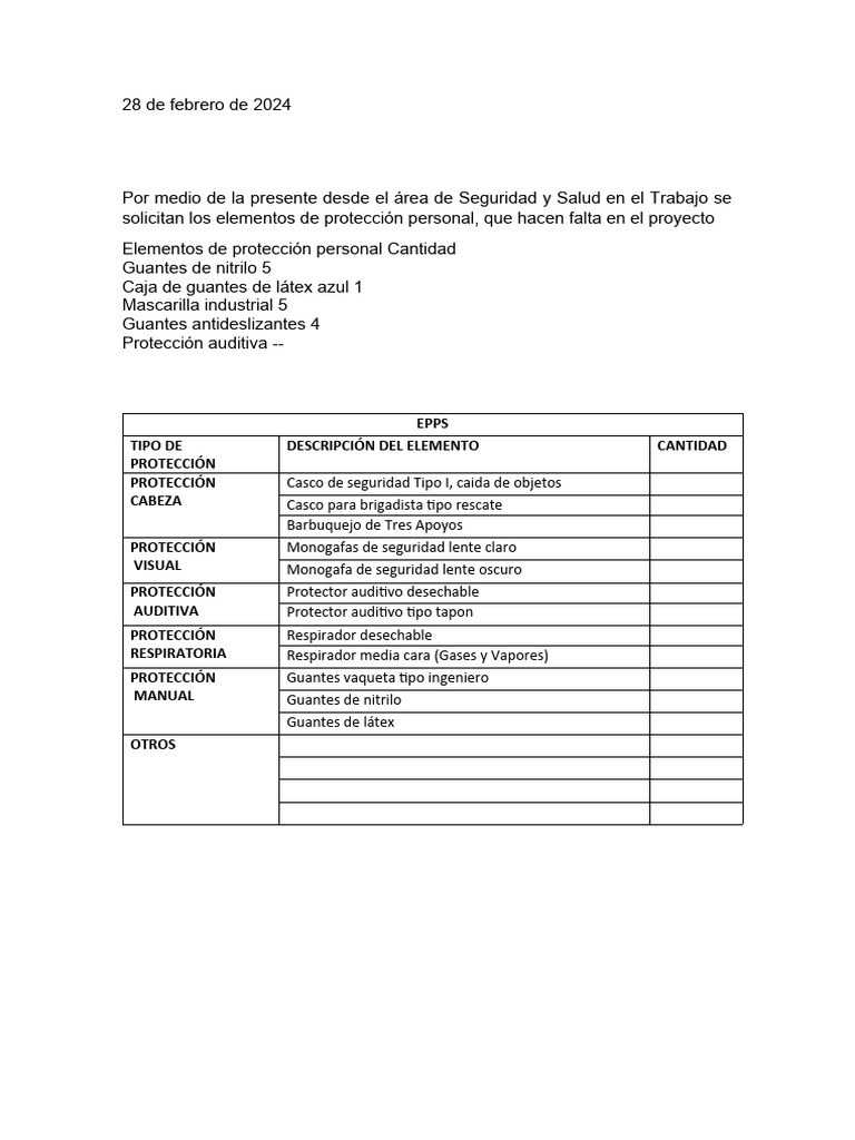 Solicitud de Epps | PDF