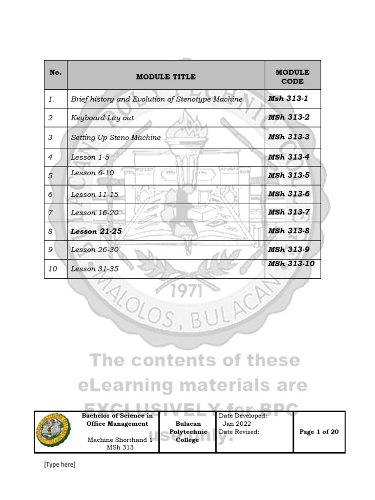 Machine Shorthand Module Topic 8 Lesson 21 25 | PDF | Writing