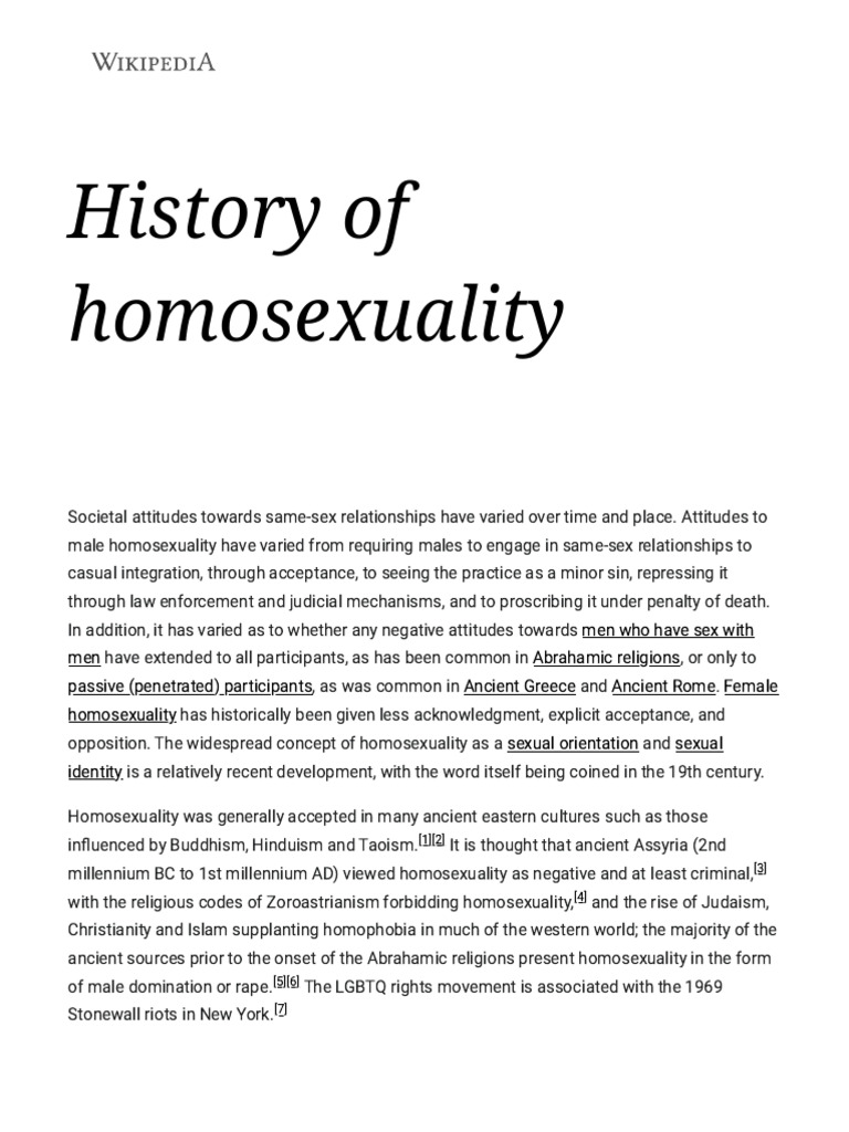 History of Homosexuality | PDF | Homosexuality | Sexual Orientation