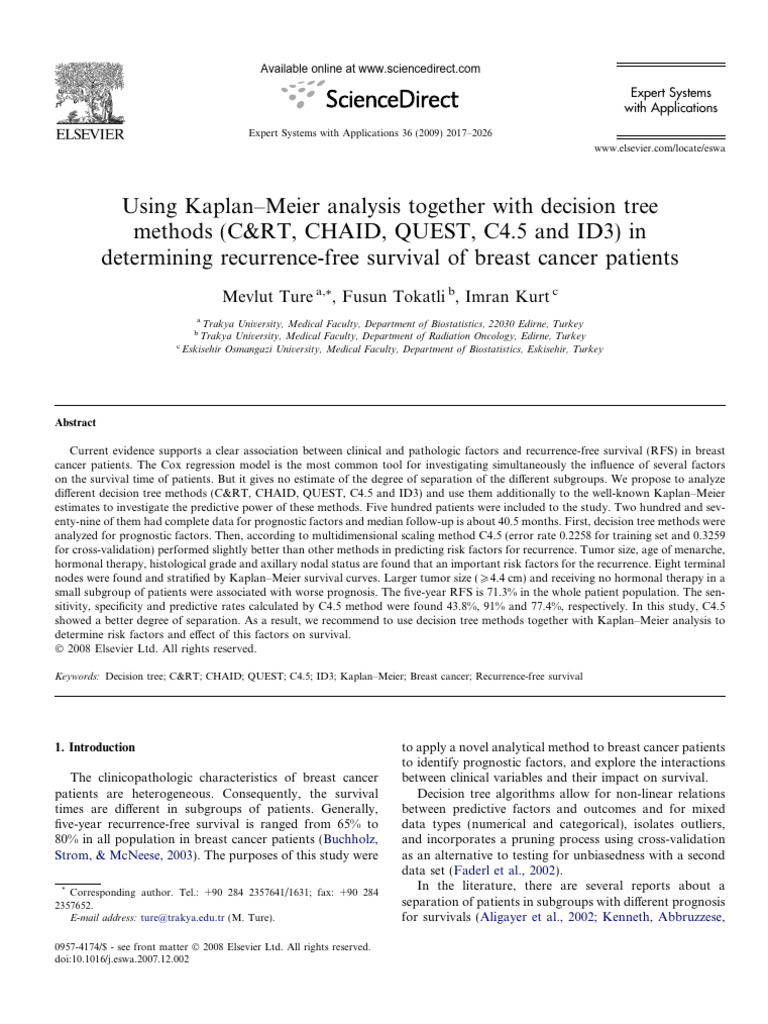 Using Kaplan Meier Analysis Together Wit | PDF | Breast Cancer | Cancer