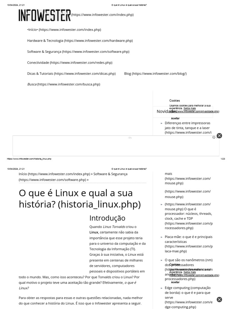 O Que É Linux e Qual A Sua História | PDF | Linux | Gnu