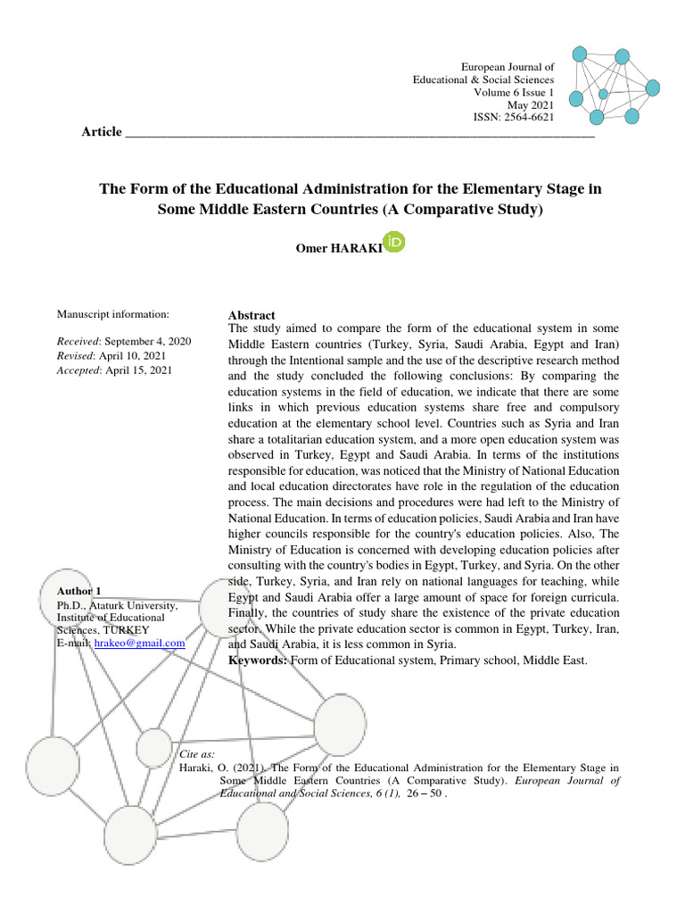 The Form of The Educational Administration For The Elementary Stage in ...