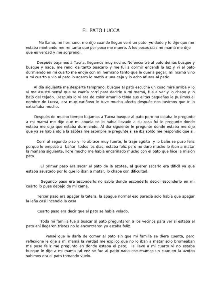 El Pato Cuento para Comunicacion | PDF