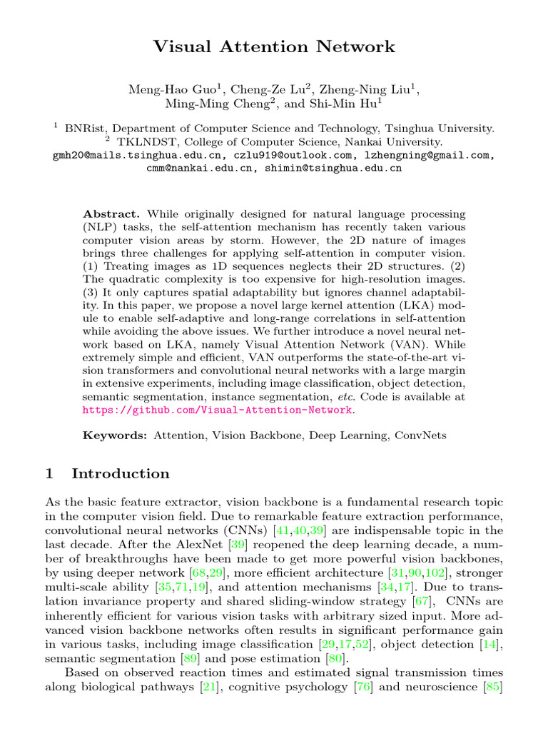 Visual Attention Network | PDF | Computer Vision | Attention