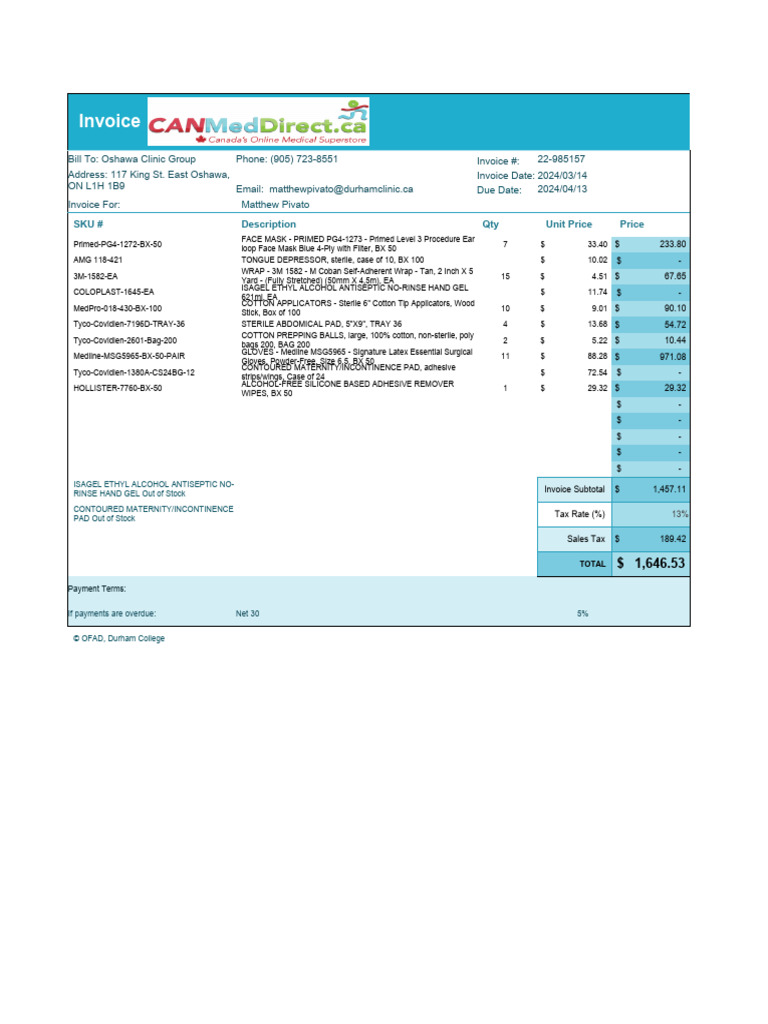 Invoice: Sku # Description Qty Unit Price Price | PDF