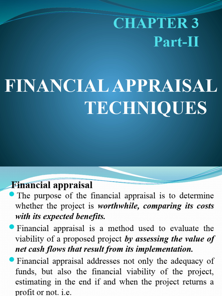 Chapter 3 Part 2 Financial Appraisal | PDF | Net Present Value ...