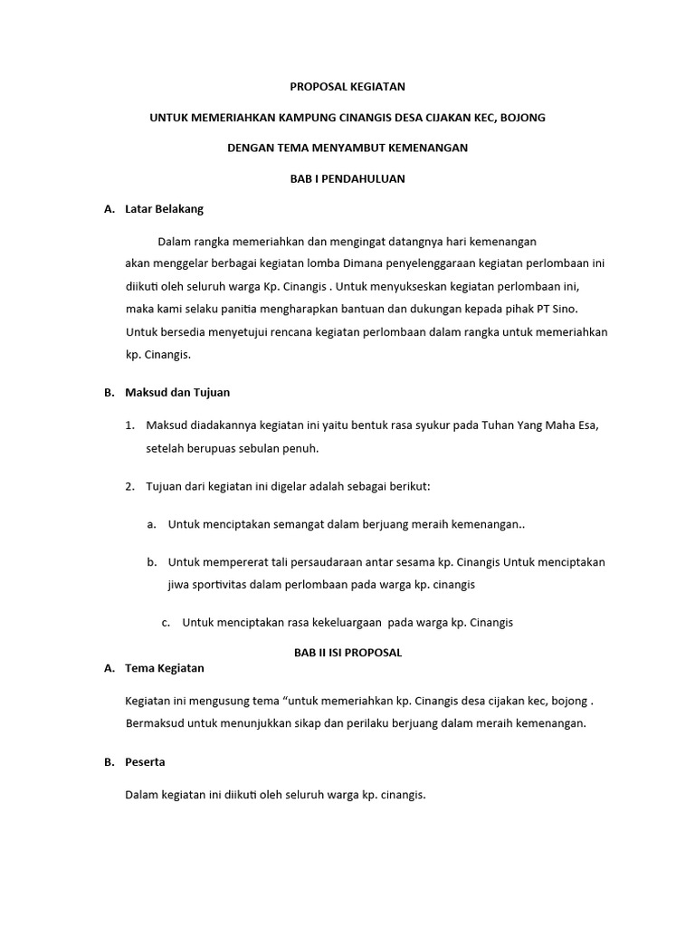 Proposal Lomba | PDF