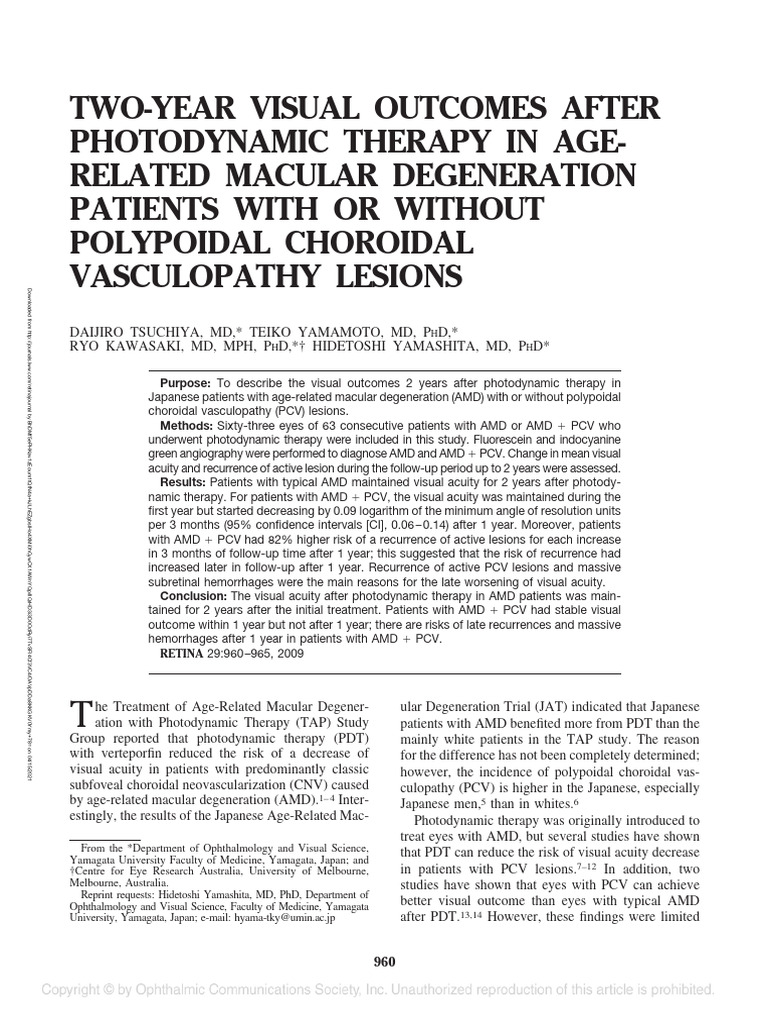 Two Year Visual Outcomes After Photodynamic.9 | PDF | Ophthalmology ...