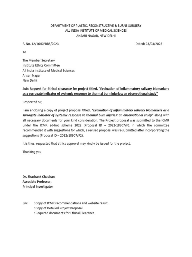 Cover Letter IEC | PDF