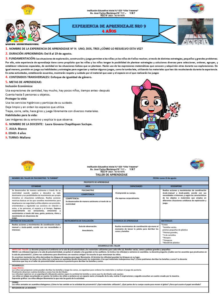 Experiencia de Aprendizaje 9 - Semana 2 | PDF | Aprendizaje | Evaluación