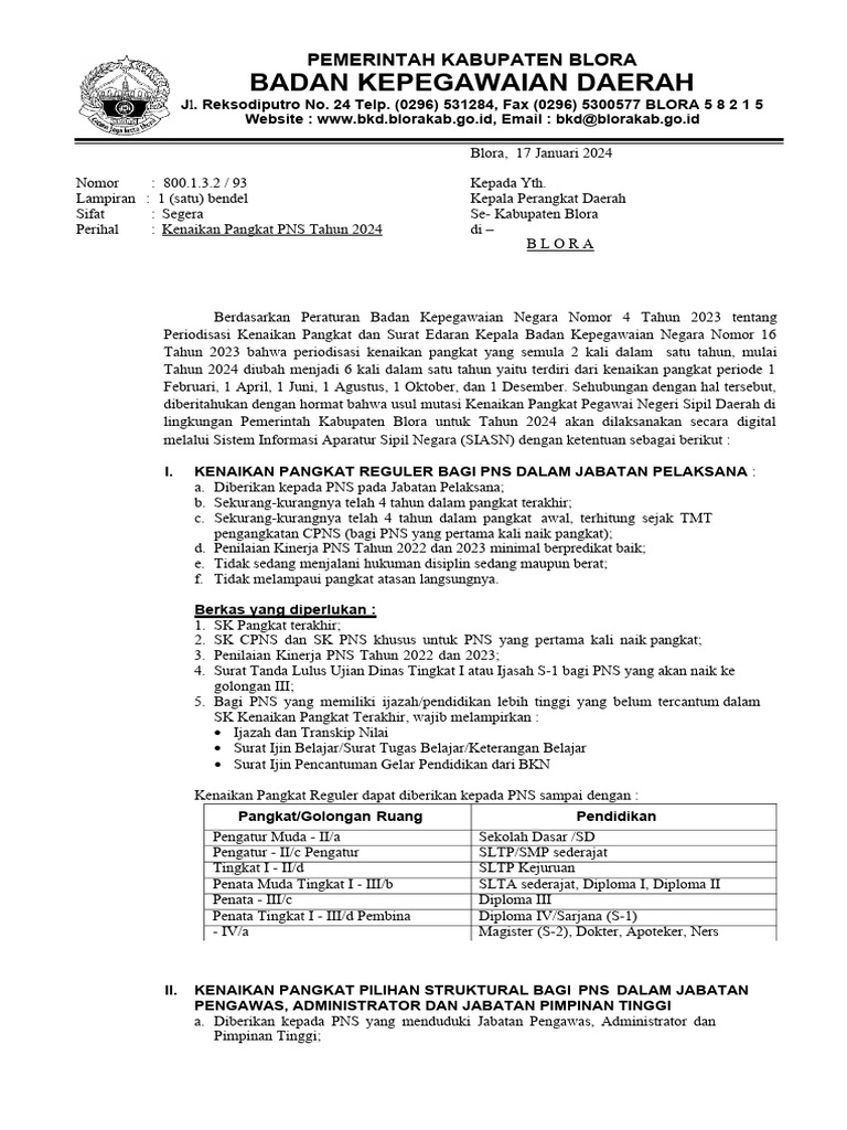 Surat Edaran KP 2024 | PDF