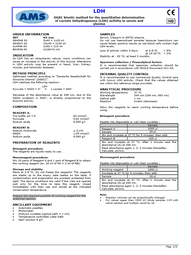 18 LDH | PDF | Lactate Dehydrogenase | Blood Plasma