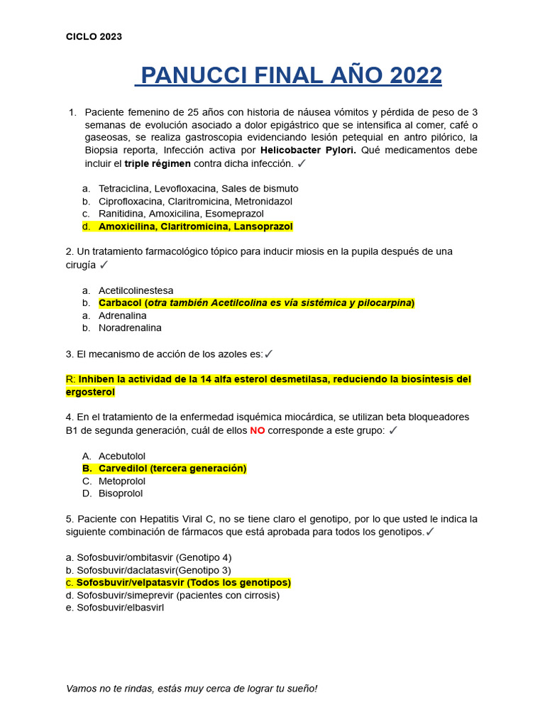Panucci Final Farma - Merged | PDF | Medicamentos con receta | Farmacocinética