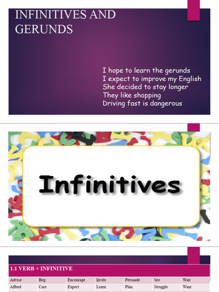 Infinitives and Gerunds | Download Free PDF | Verb | Semantic Units