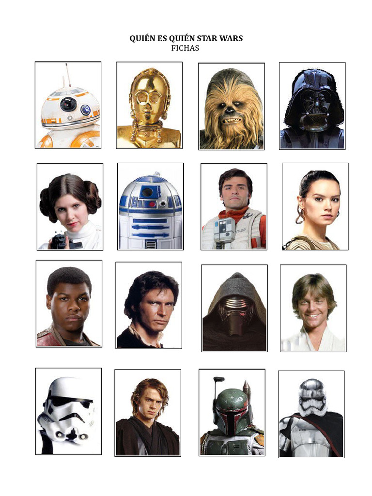 Quién Es Quién Star Wars Fichas | PDF