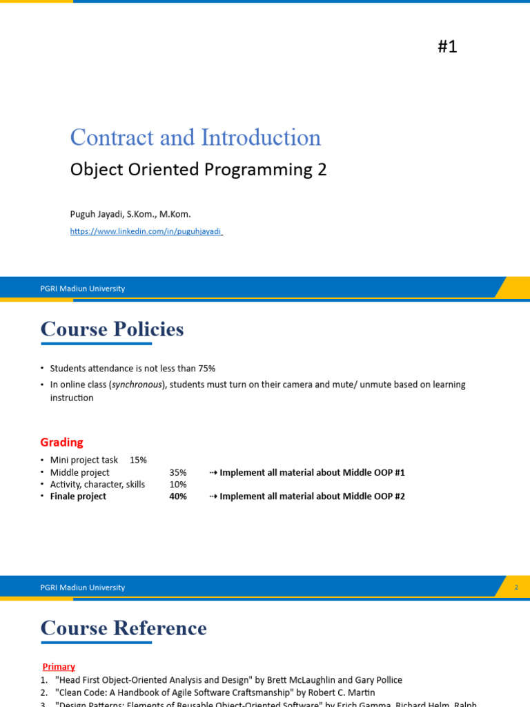 Materi Pertemuan 1 - OOP 2 | PDF | Object Oriented Programming | Computing