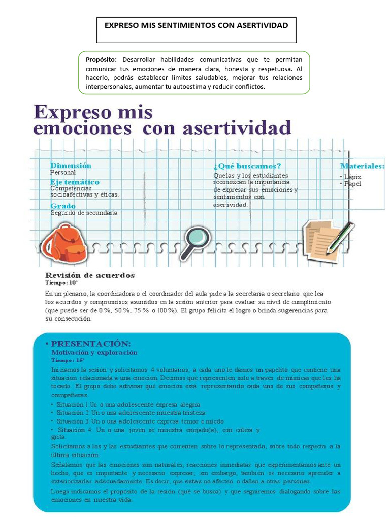 Act. 2-Expreso Mis Emociones y Sentimientos | PDF | Las emociones ...
