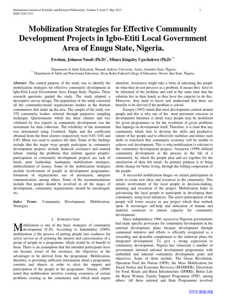 Mobilization Strategies For Effective Community Development Projects ...