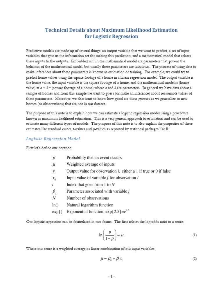 understanding maximum likelihood | PDF | Regression Analysis | Logistic Regression
