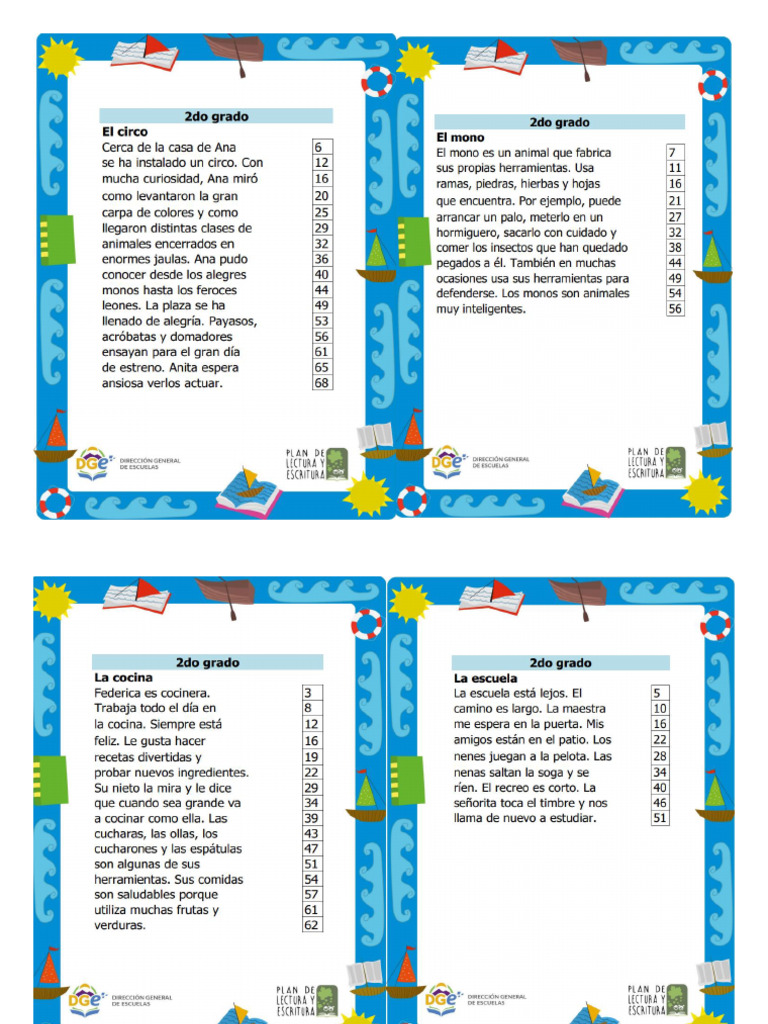 Cuadernillo de Fluidez Lectora 2do Grado. | PDF