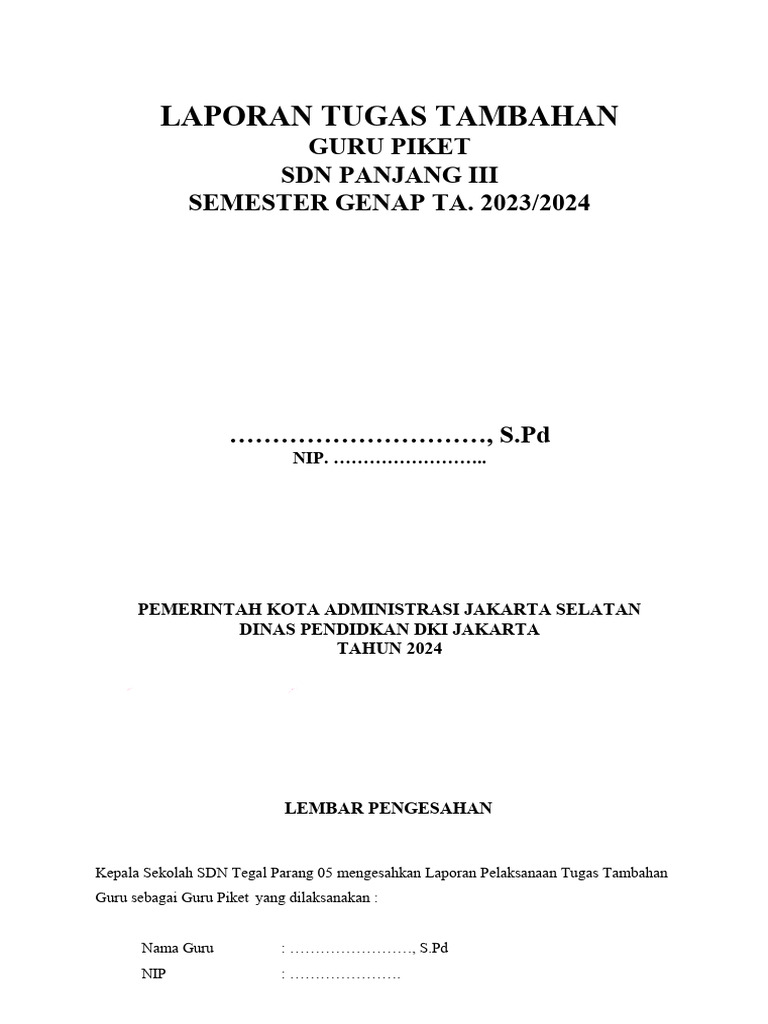 Laporan Guru Piket SDN Tp05 | PDF