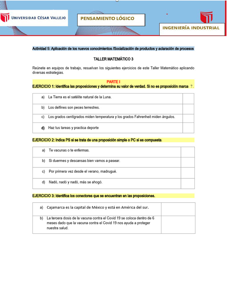 Guía Práctica - Sesión 3 | PDF | Proposición | Verdad