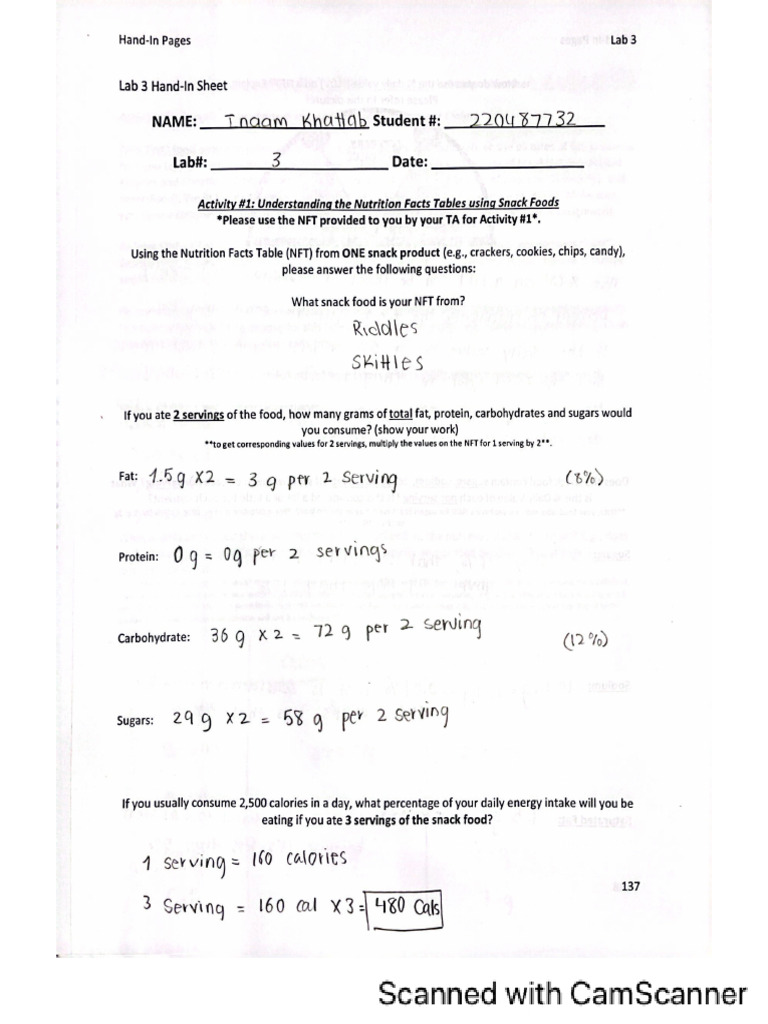 Lab 3 Worksheets | PDF