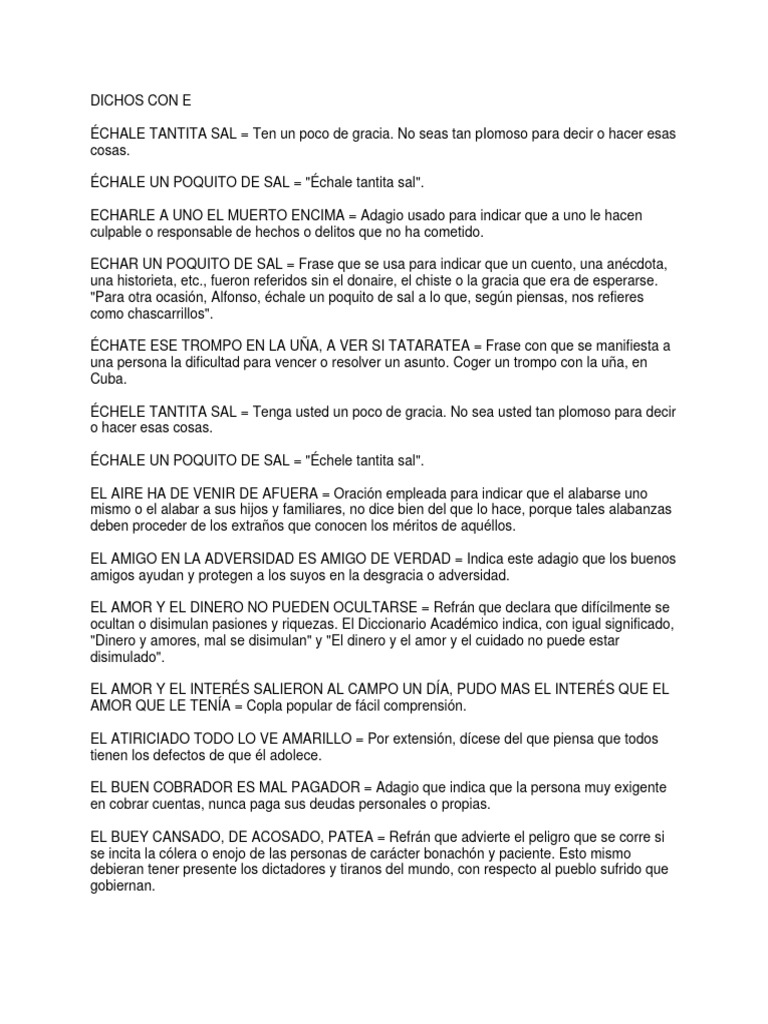Dichos E | PDF | Verdad
