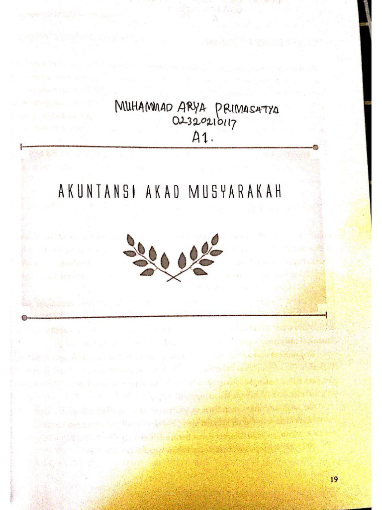 AKAD MUSYARAKAH - MUHAMMAD ARYA PRIMASATYA (02320210117) - Dikompresi | PDF