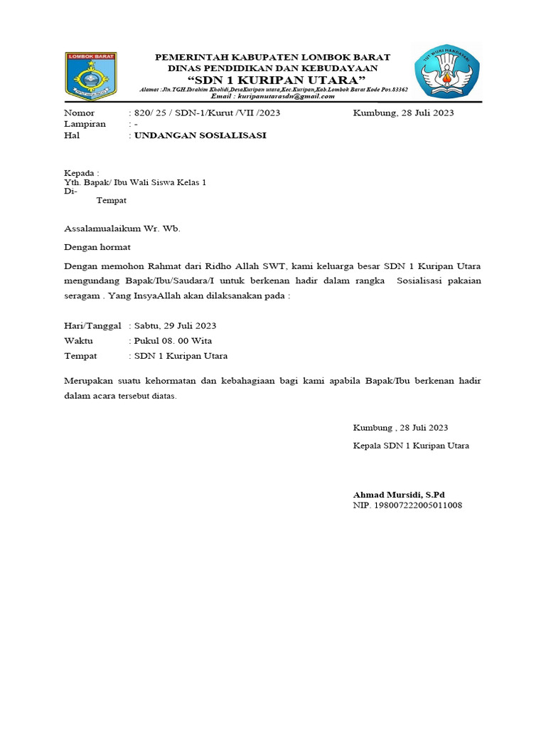 Sosialisasi Seragam SDN 1 Kuripan | PDF