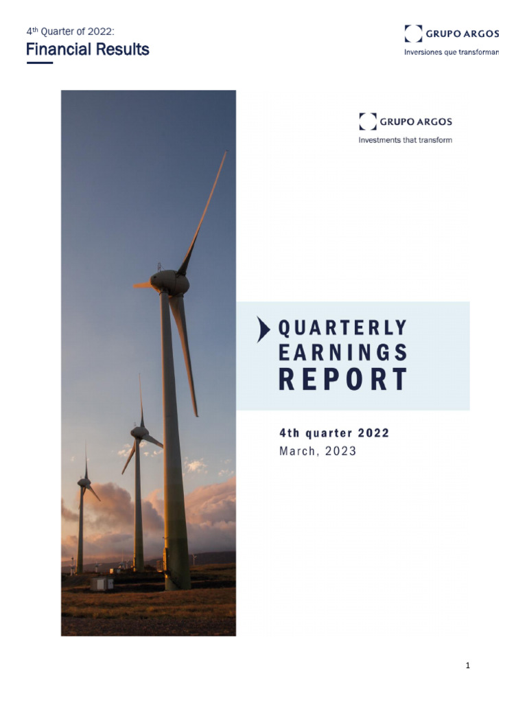 Grupo Argos Reporte Resultados Trimestrales 4Q2022 ENG | PDF | Expense ...