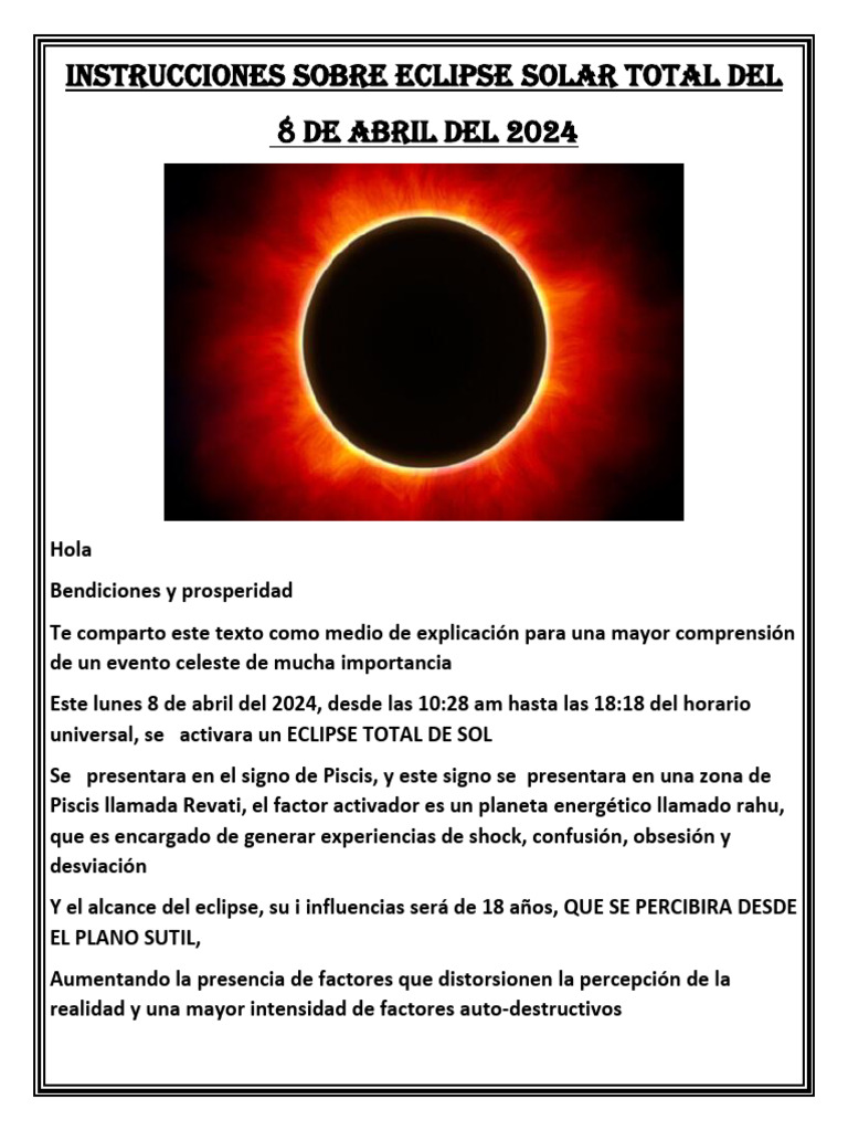 Guía del Eclipse Solar Total 2024 | PDF