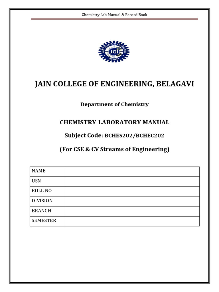 2nd Sem Chemistry Manual | PDF | Titration | Chemistry