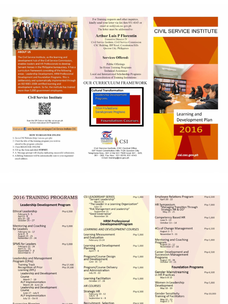CSI 2016 L&D Plan Brochure | PDF
