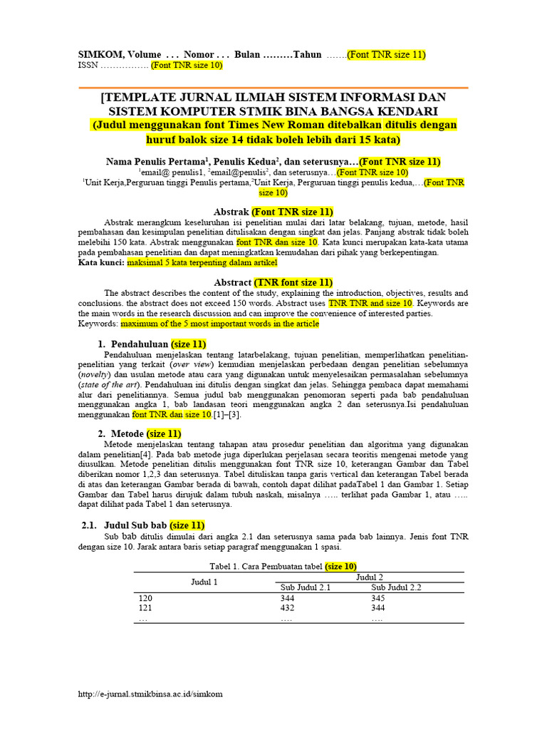 Template Jurnal Ilmiah SIMKOM | PDF | Metode & Bahan Ajar | Seni