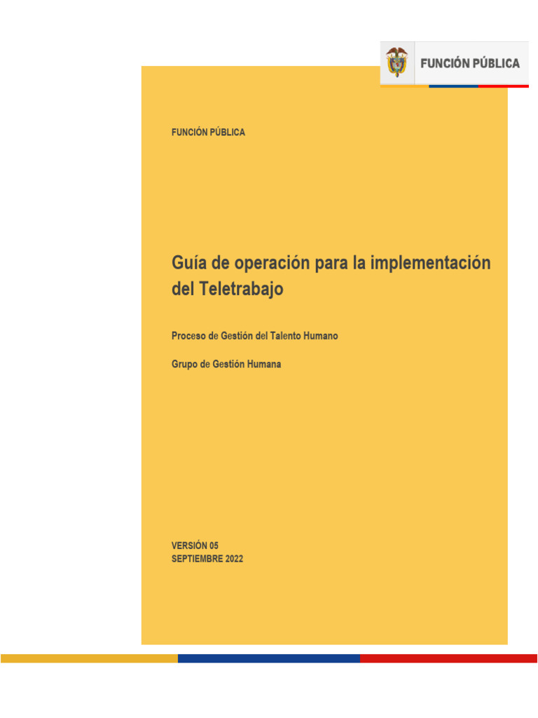 Guia Operacion Implementacion Teletrabajo v5 | PDF | Seguridad de información | Planificación
