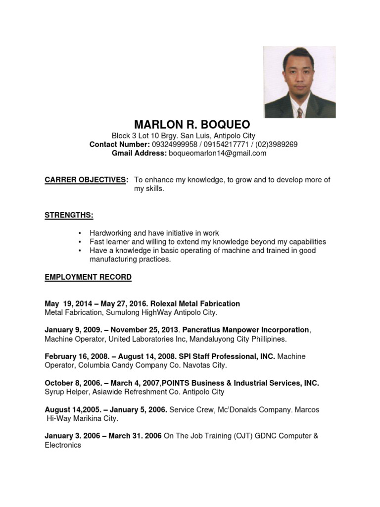 RESUME Marlon | PDF | Engineering | Computing