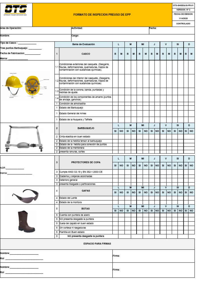 Inspeccion Epp | PDF | Microsoft Excel | Microsoft