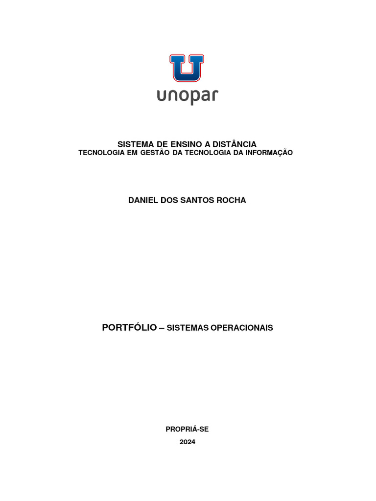 Portfólio Sistemas Operacionais | PDF | Linux | Sistema operacional